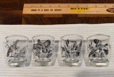 Vintage Wild Turkey gold rimmed shot glasses set of 4 | eBay