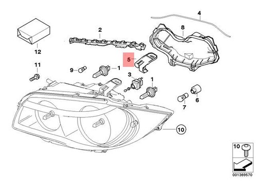 Genuine BMW E81 E82 E87 E87N E88 E89 Bracket Headlight Right OEM ...