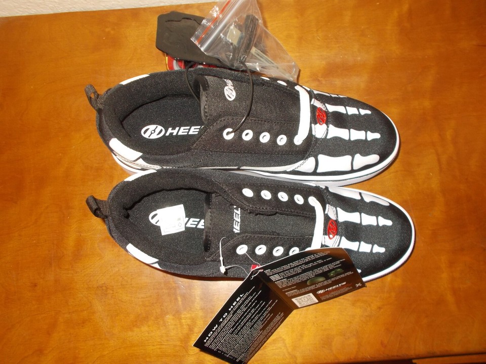 Heelys Skeleton Black White Lace Up Wheeled Sneakers Size 9 Men's | eBay