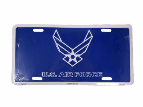 Blue USAF US Air Force Blue Wings White Border Emblem 6"x12" License ...