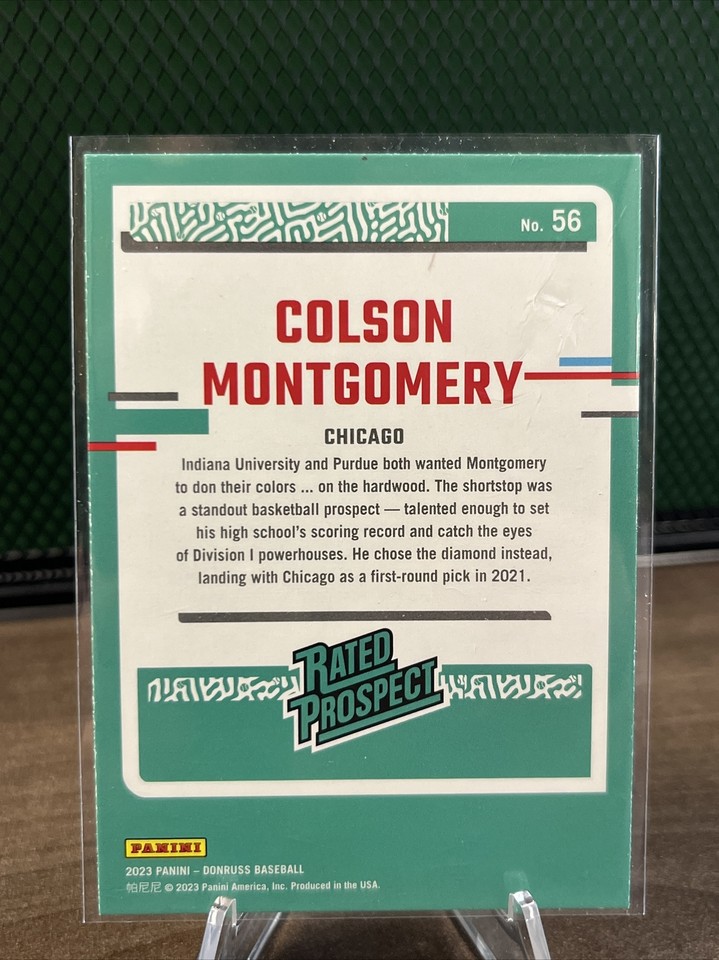Colson Montgomery 2023 Panini Donruss Baseball Blue Foil Rated Prospect ...