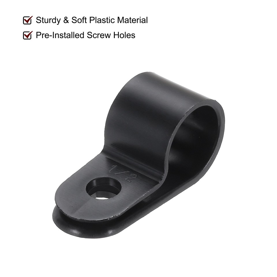 200pcs Single Coaxial Cable Clips Screw Clip Wire Cable Holder Black | eBay