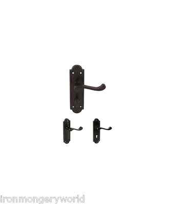 BLACK ANTIQUE CAST IRON LEVER LATCH LOCK DOOR HANDLES | eBay UK