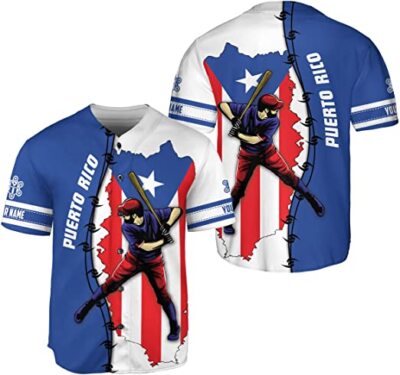 Personalized Puerto Rico Baseball Shirt, Customized Team Name Puerto ...
