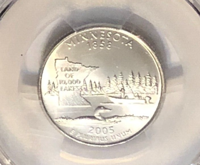 2005 D Minnesota Extra Tree Error Quarter Satin Finish PCGS SP68: DDR ...