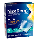 NicoDerm CQ Step 1 Stop Smoking Aid Clear Nicotine Patches 14 Count Exp ...