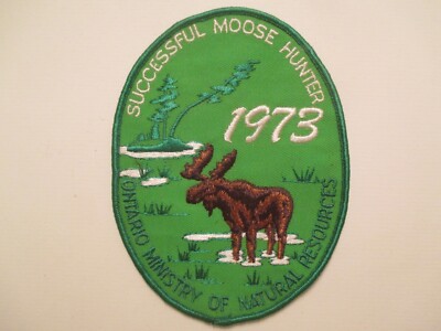 Successful Moose Hunter 1973 Ontario patch Vintage Sew On Patches Free ...