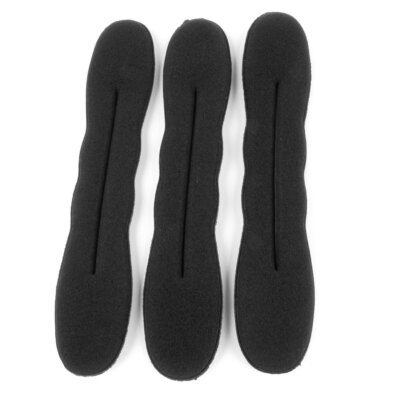 3 Pcs Black Hair Bun Maker - Foam Sponge Hair Donut Buns Ponytail Tool ...