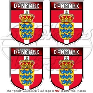DENMARK Danish Shield 50mm/2" Bumper-Helmet Stickers x4 | eBay