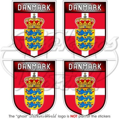DENMARK Danish Shield 50mm/2" Bumper-Helmet Stickers x4 | eBay