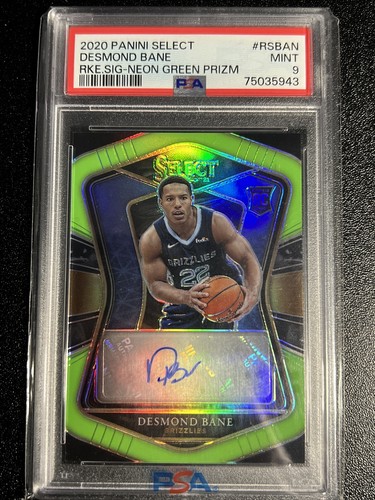 2020-21 Panini Select Desmond Bane Rookie Neon Green Auto /99 PSA 9 ...