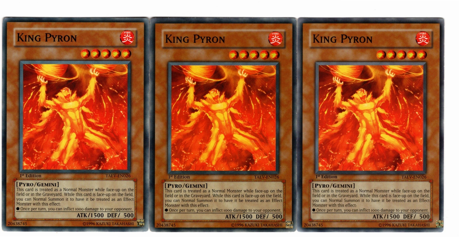 Yugioh- 3X King Pyron - Common - 1st Edition - TAEV-EN026 - Light Play ...