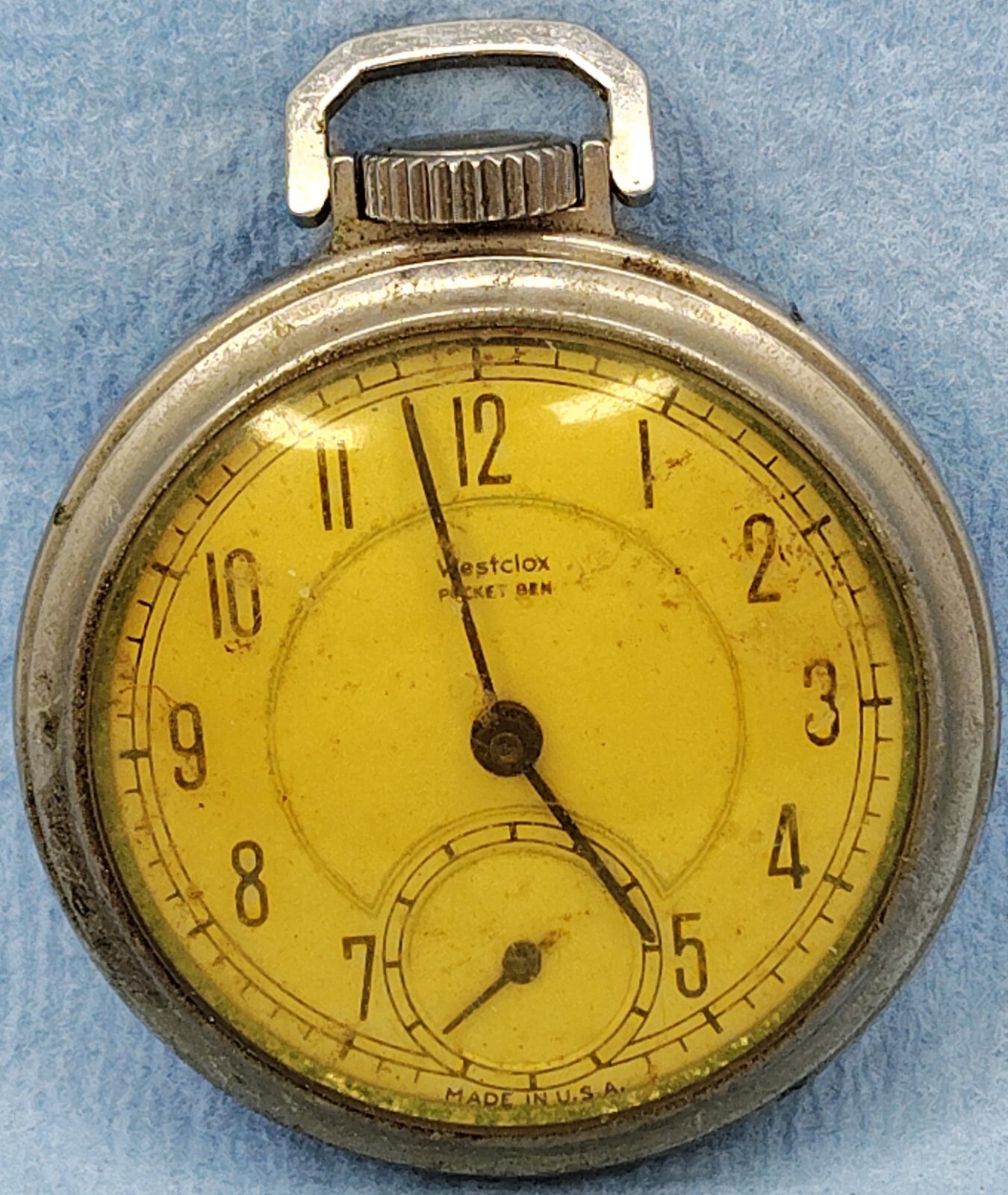 Vintage Westclox Pocket Ben Manual Wind Sub Seconds O… - Gem