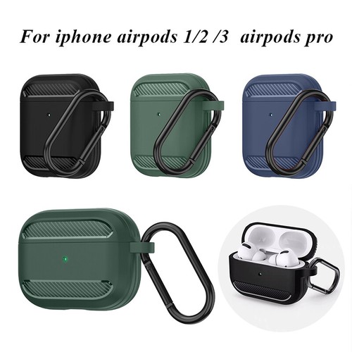 Protective Carbon Fibre Apple Airpod Case TPU Cover Skin for Airpods 1 ...