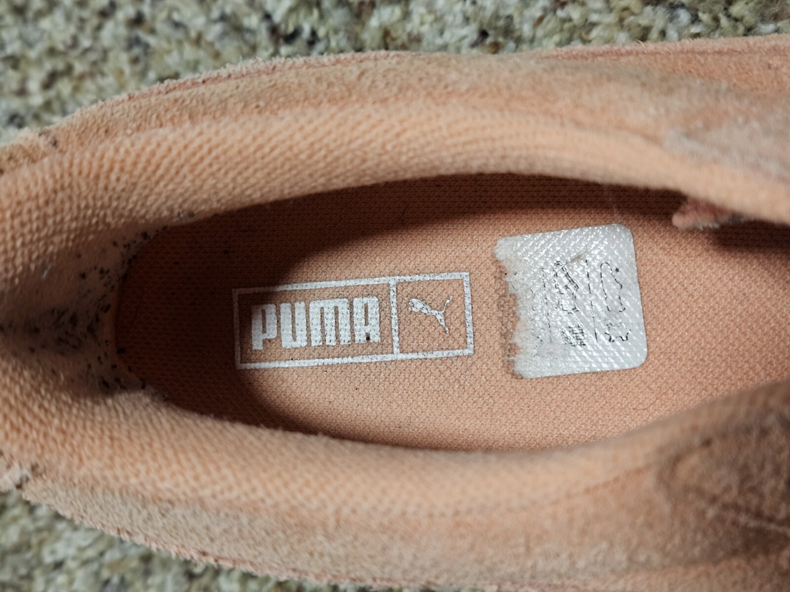 Puma Pink Suede Lace Up Sneakers Size 6.5 Pink Soles Tennis Shoes EUC