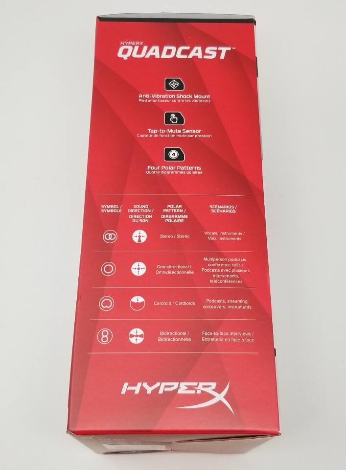 HyperX QuadCast Red LED USB Cardioid Microphone - Black for sale online ...
