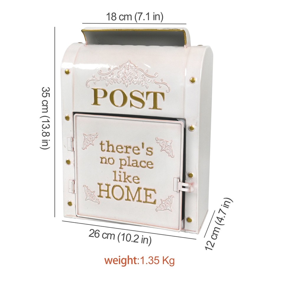 Vintage Rustic Letter Box Post Box Wall Mounted Decorative Metal ...