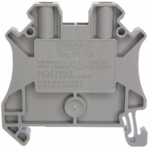 3044076, Phoenix Contact, Ut 2,5 Terminal Block, 1000V, 24A, Lot of 10 ...
