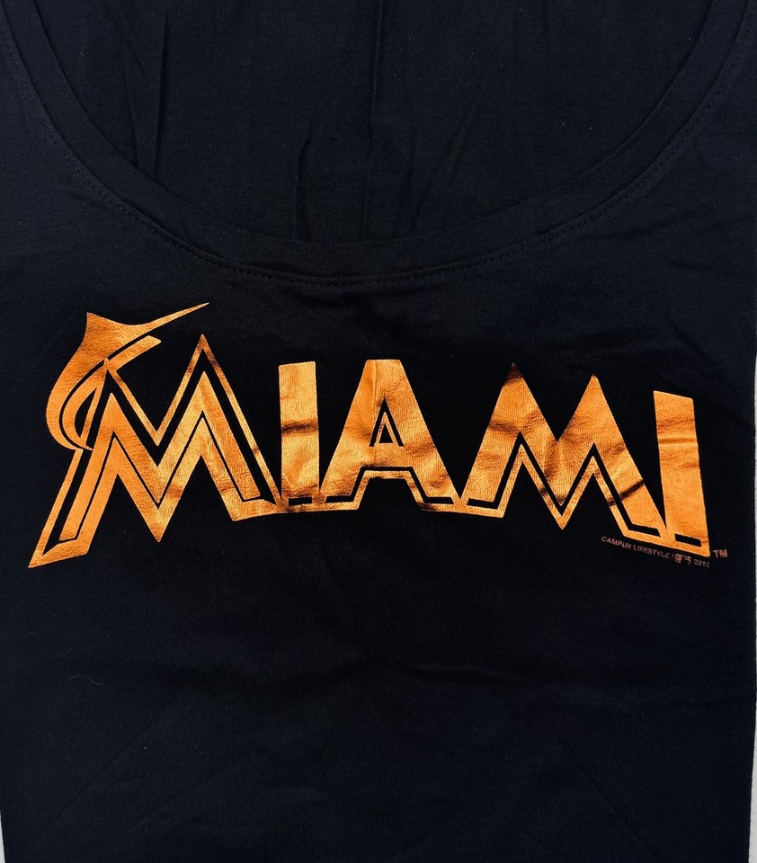 MLB Miami Marlins Women’s Black Classic Team Logo Shirt Size XL | eBay