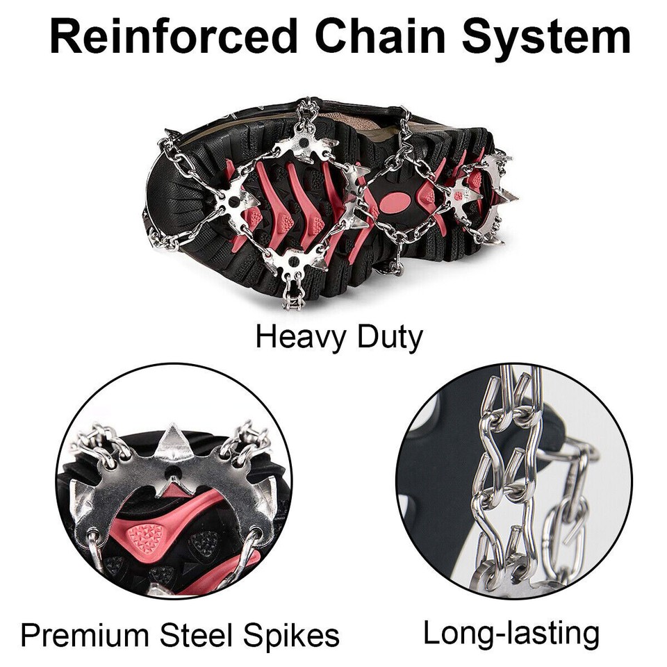 Ice Crampons 19 Micro Spikes Ice Cleats for Boots Anti Slip Ice Grip ...