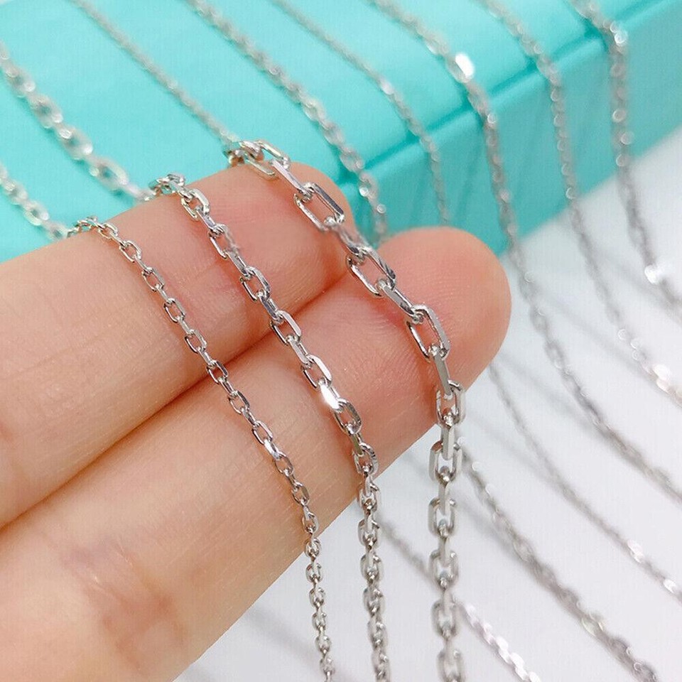 Pure Pt950 Platinum 950 Chain 1.2mm Lucky O Link Necklace 2.7-2.9g 17.9inch | eBay