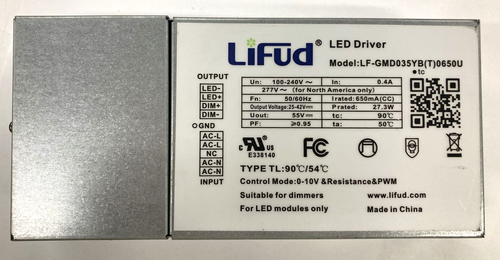 LIFUD LF-GMD035YB(T)0650U DIMMABLE LED DRIVER FOR LED LIGHT PANEL 25-42V=650mA | eBay