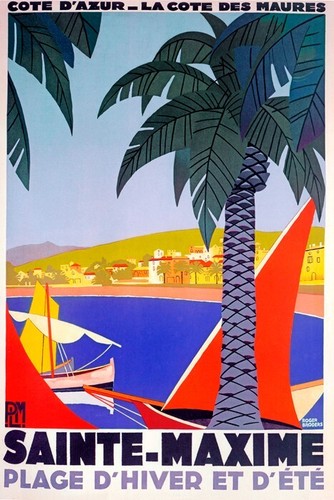 SAINTE MAXINE D'AZUR LA COTE DES MAURES BEACH SAIL FRENCH VINTAGE ...