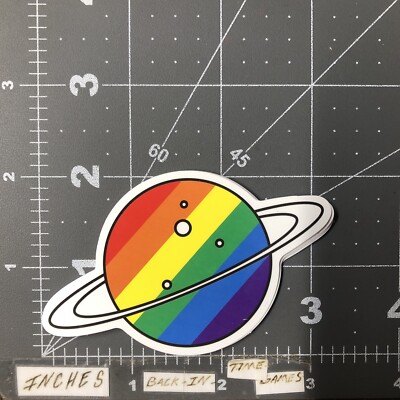 Rainbow Saturn Adult Humor Sticker For Guitar Phone Ect Gloss24 | eBay