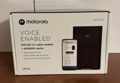 Motorola DOCSIS 3.1 Modem MT8733, AX6000 Router with Voice for Xfinity ...
