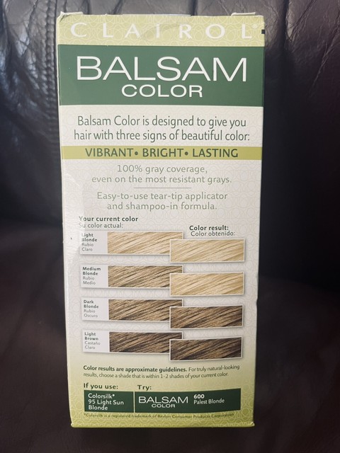 Clairol Balsam Hair Color 600 Palest Blonde 1 Kit (pack of 3) for sale ...