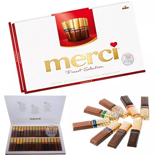 MERCI FINEST CHOCOLATE SELECTION BOX 675g Assorted European Chocolates ...
