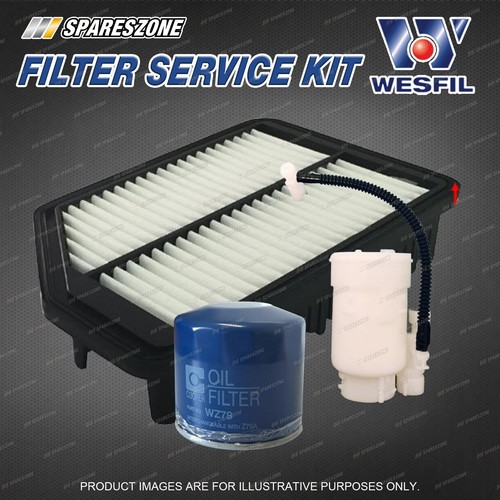 Wesfil Oil Air Fuel Filter Service Kit for Hyundai i30 GD 1.6L 1.8L 2 ...