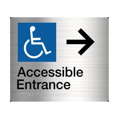 Tim The Sign Man Accessible Entrance (Right Arrow) Braille Sign SS / B ...