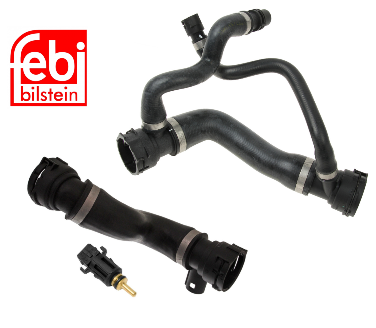 Upper Lower Radiator Hose Sensor 3pc OE Febi for BMW E60 525i 525xi ...