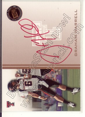 graham harrell rc rookie draft auto autograph texas tech red ink sp ...