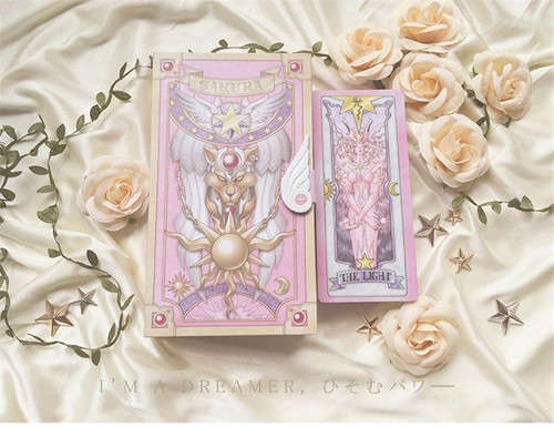 56 PCS Anime Card Captor Sakura Cards With Pink Clow Magic Book Set ...