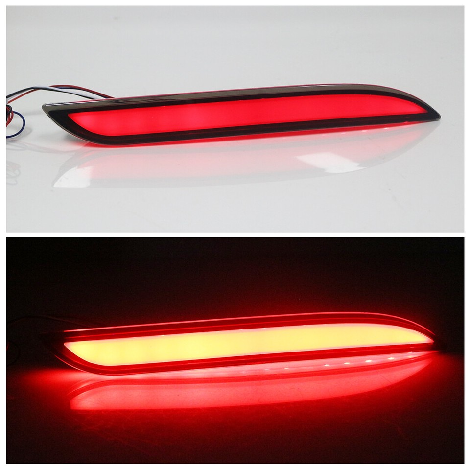 Smoked Lens Red LED Rear Bumper Reflector Lights For 2015 - 2017 Ford ...