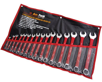 16pc Combination Spanner Set 6-32mm Mirror Polish Wrench Storage Wallet Amtech | eBay UK