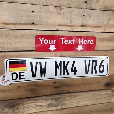 GERMAN / IMPERIAL, EURO TAG, European style License Plate, Custom, ANY ...