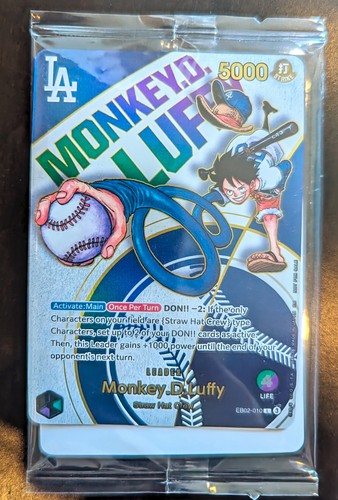 One Piece x Dodgers Monkey.D.Luffy EB02-010 LA Dodgers Promo Card 7/3 ...