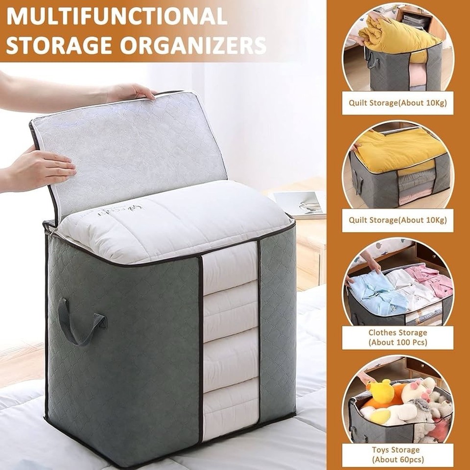 4Pcs Closet Storage Bags Under Bed Storage Bags Organizer Storage Bins ...