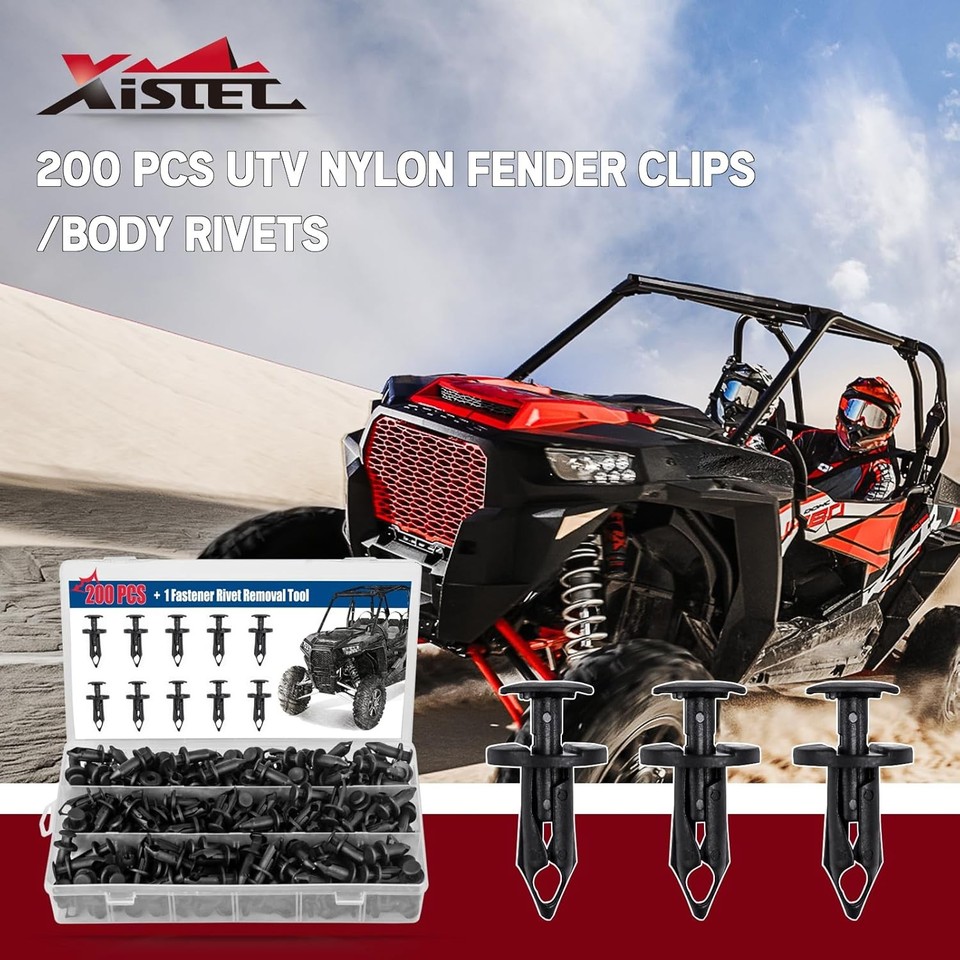 200 Pcs UTV Nylon Fender Clips/Body Rivets Compatible with Polaris ...