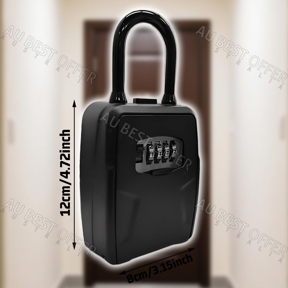 Portable Combination Lock Key Safe Storage Box Padlock Security Home ...