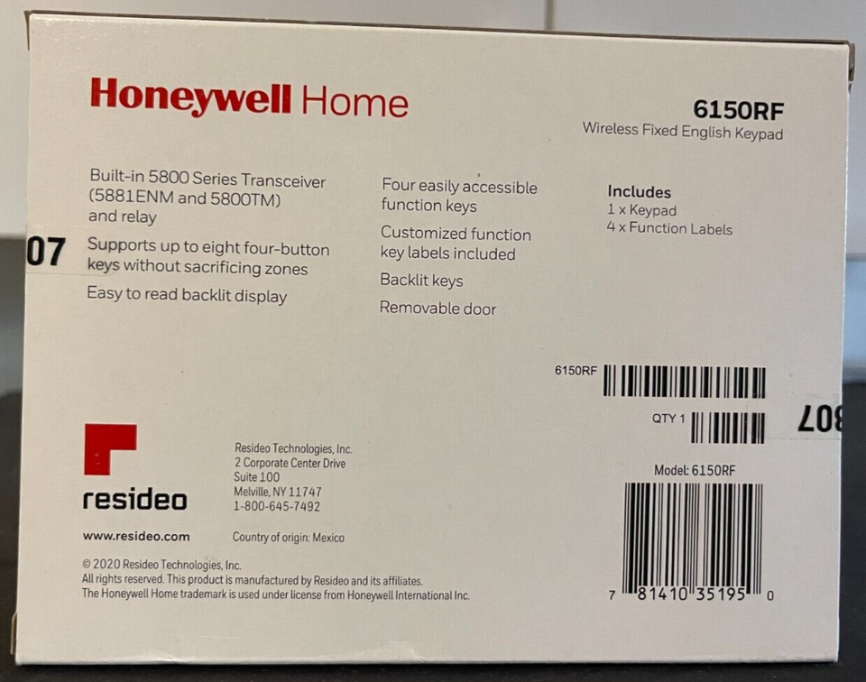 Brand New 6150RF Fixed English Keypad w/ Wireless Receiver 781410351950 ...