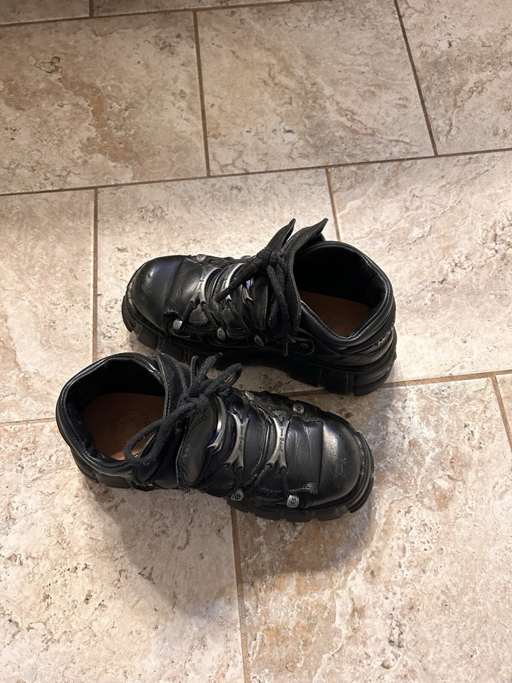 NEW ROCK Ankle Boots M-106-S29 Platform Shoe Black | eBay