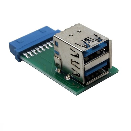 Motherboard 20Pin Header To 2 Ports USB 3.0 Type A Female Port HUB ...