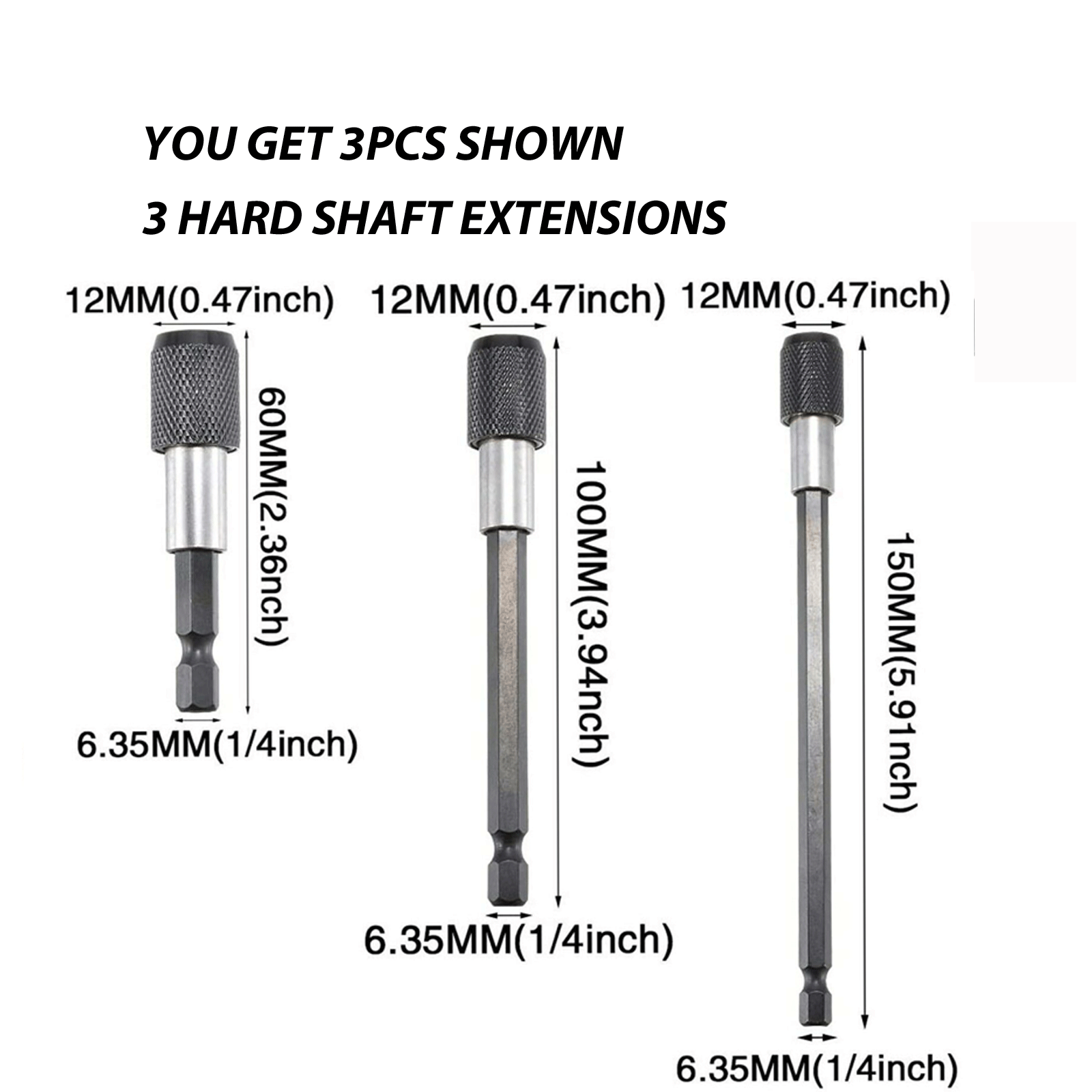 Right Angle Drill Adapter Flexible EXTENSION Bits 1/4" Hex Shank Hard ...