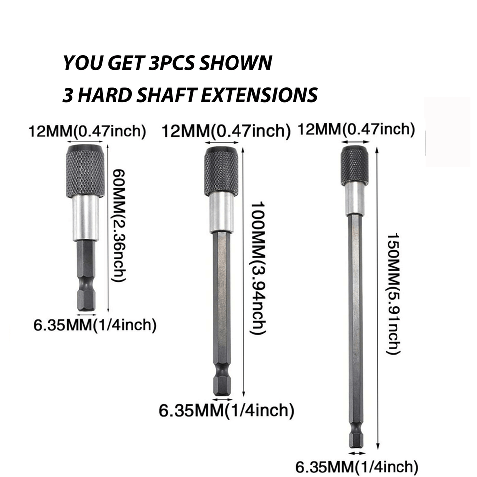 Right Angle Drill Adapter Flexible EXTENSION Bits 1/4" Hex Shank Hard ...