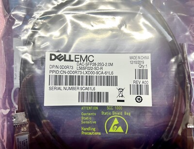 DELL DAC-SFP28-25G-2.0M DAC cable SFP28 2M cable DP/N 0VXFJY fast ...