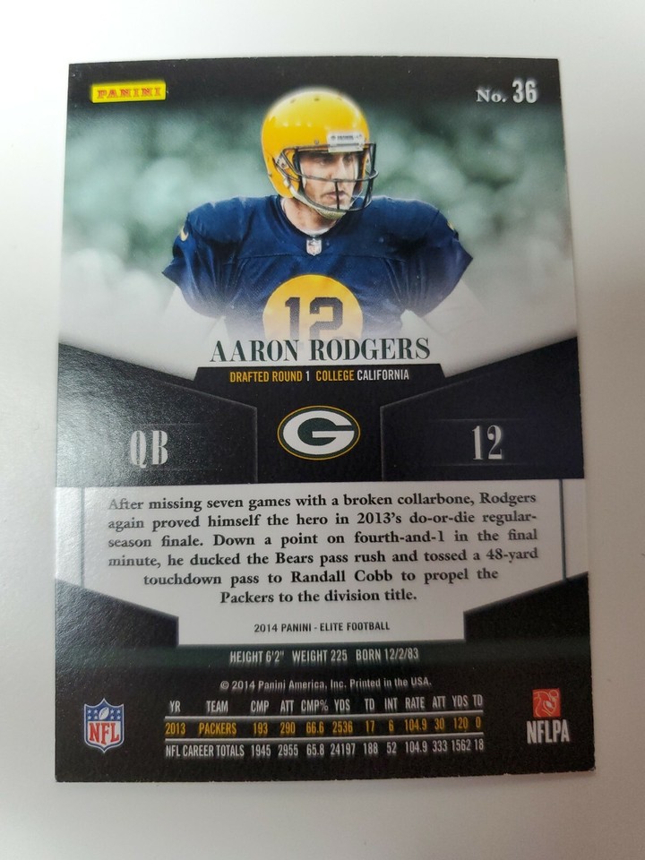 2014 Elite Aaron Rodgers card #36 | eBay